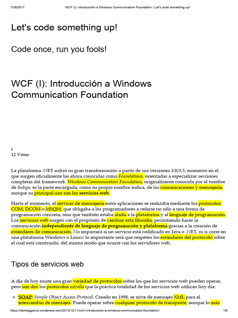 WCF (I) - Introducción A Windows Communication Foundation - Let's Code Something Up! | PDF ...