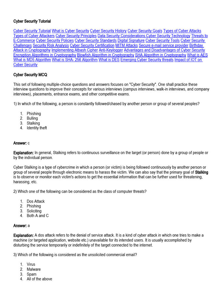 Cyber Security Tutorial Pdf Security Computer Security