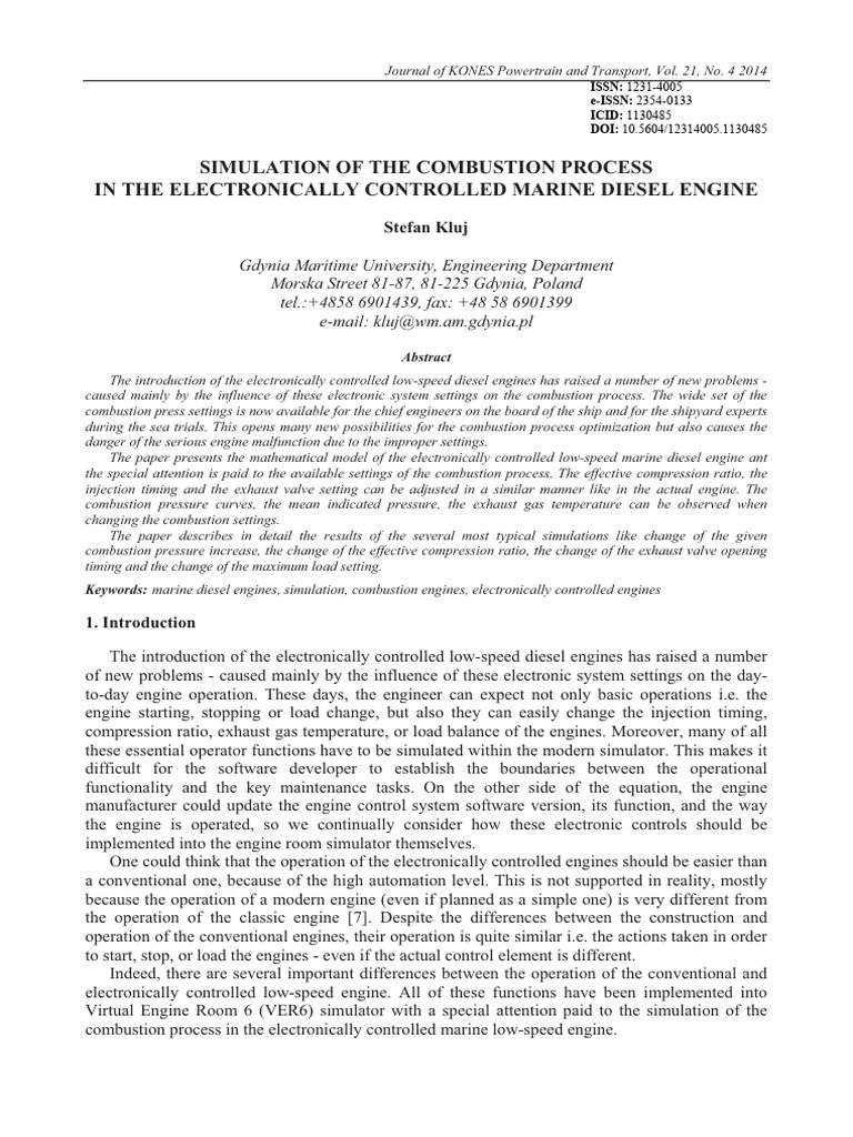 Simulation of The Combustion Process | Download Free PDF | Diesel ...