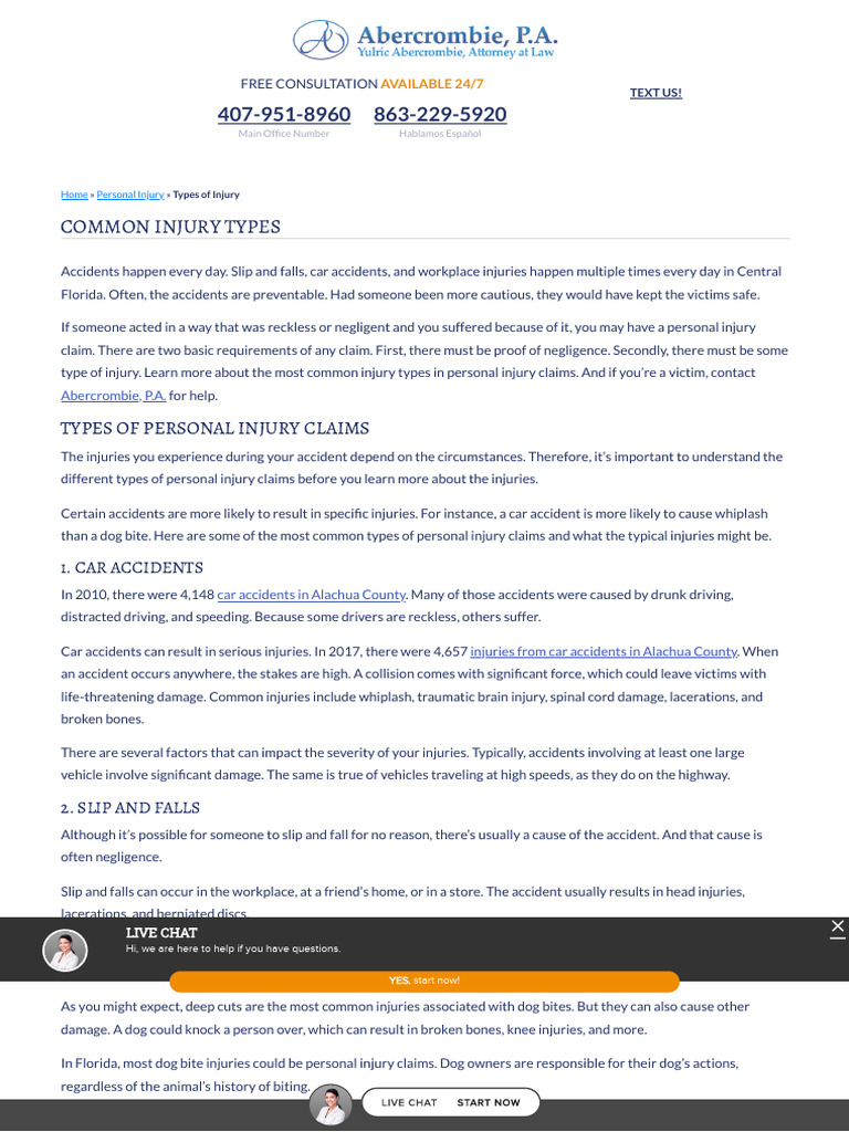Common Injury Types | PDF | Traffic Collision | Knee