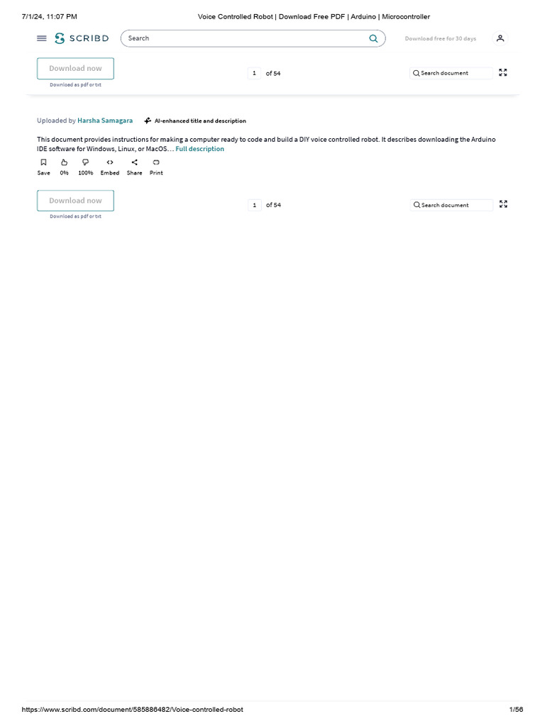 Voice Controlled Robot Download Free Pdf Arduino Microcontroller Pdf Arduino Scribd