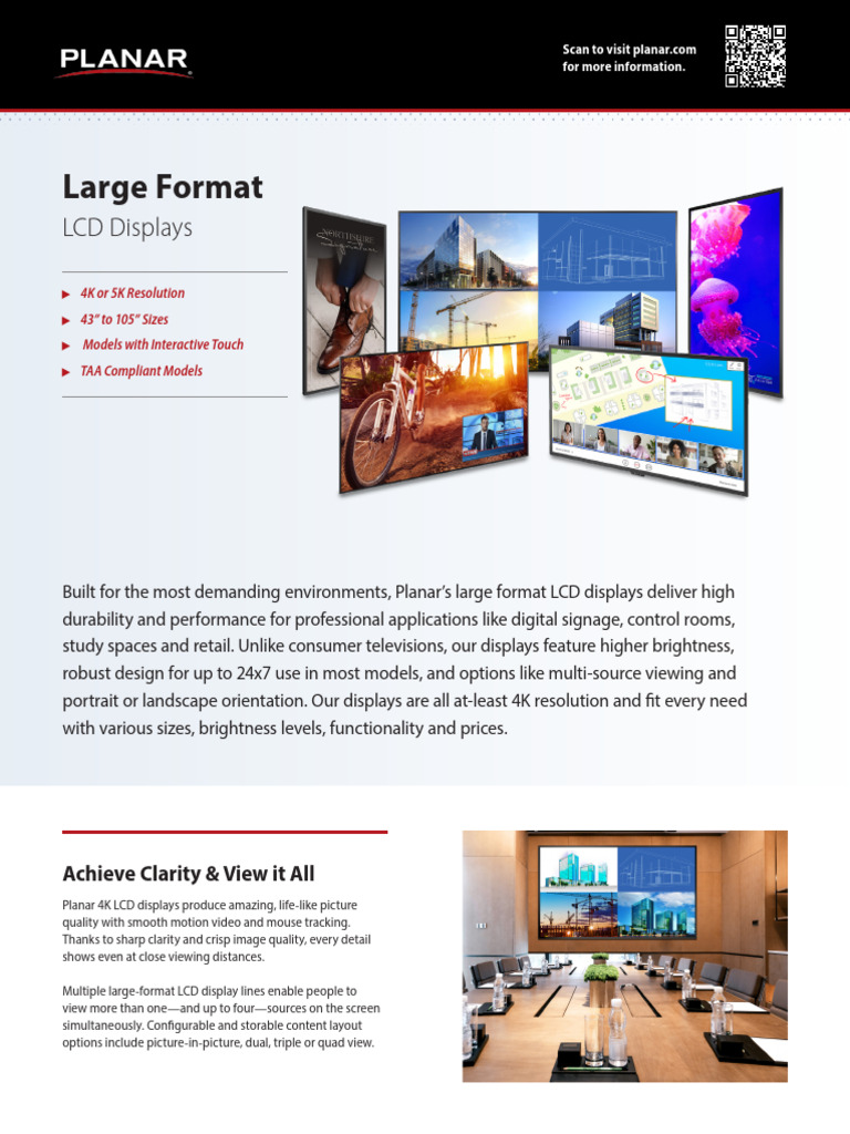 Planar Large Format LCD Displays - Brochure May 2024 | PDF | Hdmi ...
