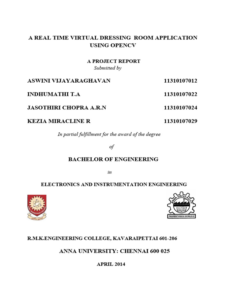 A Real Time Virtual Dressing Room Applic | PDF | Computing | Computer Engineering