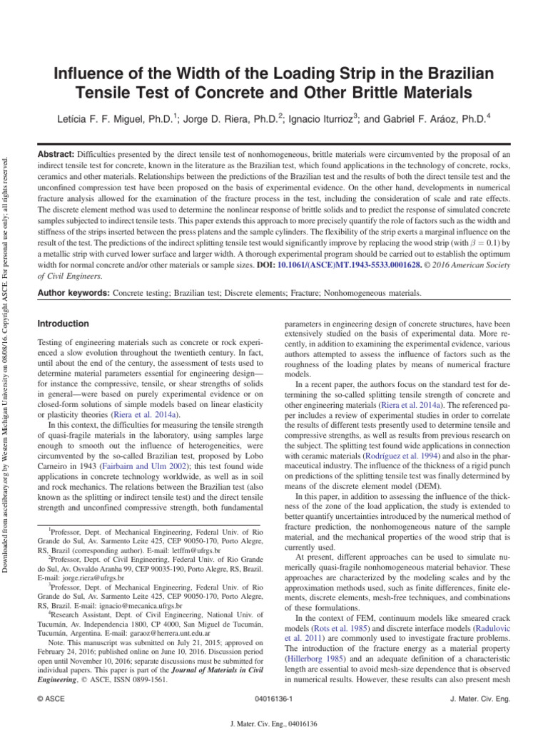 Influence of The Width of The Loading Strip in The Brazilian | PDF ...