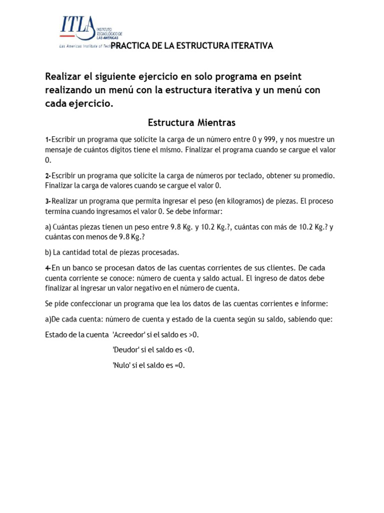 2021-1729 Estructura Iterativa | PDF