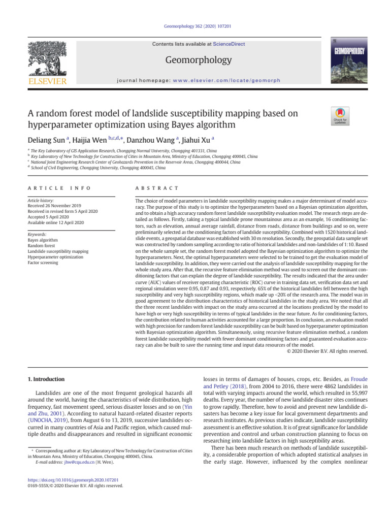 A Random Forest Model of Landslide Susceptibility Mapping Based On ... A Random Forest Model of Landslide Susceptibility Mapping Based On ...