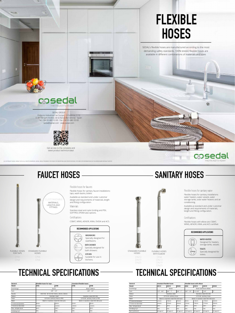 Flexible Hoses Brochure | PDF | Tap (Valve) | Sink