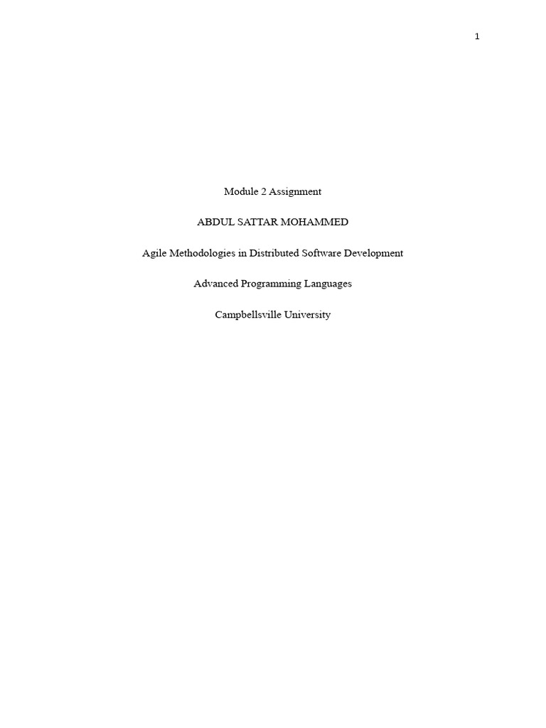 ABDUL SATTAR - Module 2 Assignment | PDF | Agile Software Development | Software Development Process