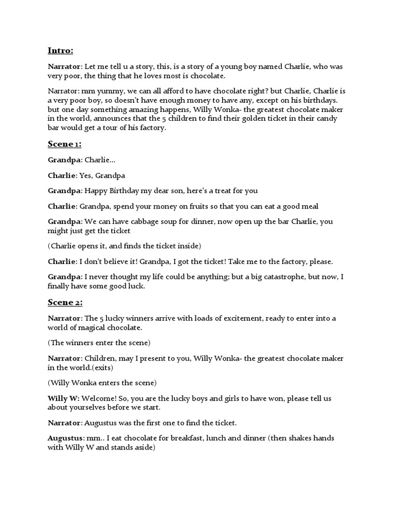 Charlie & The Chocolate Factory | PDF