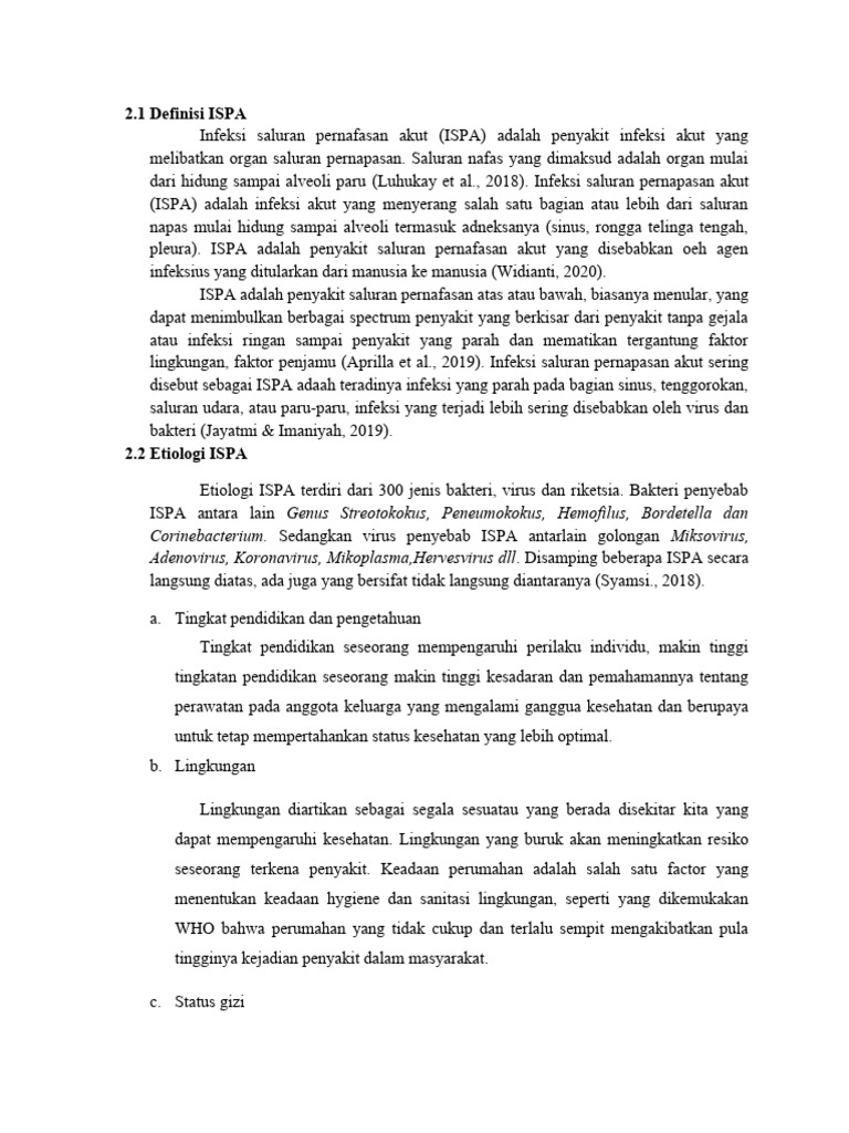 Bab 2 Penyakit Ispa | PDF | Pengembangan Diri | Kesehatan Holistik