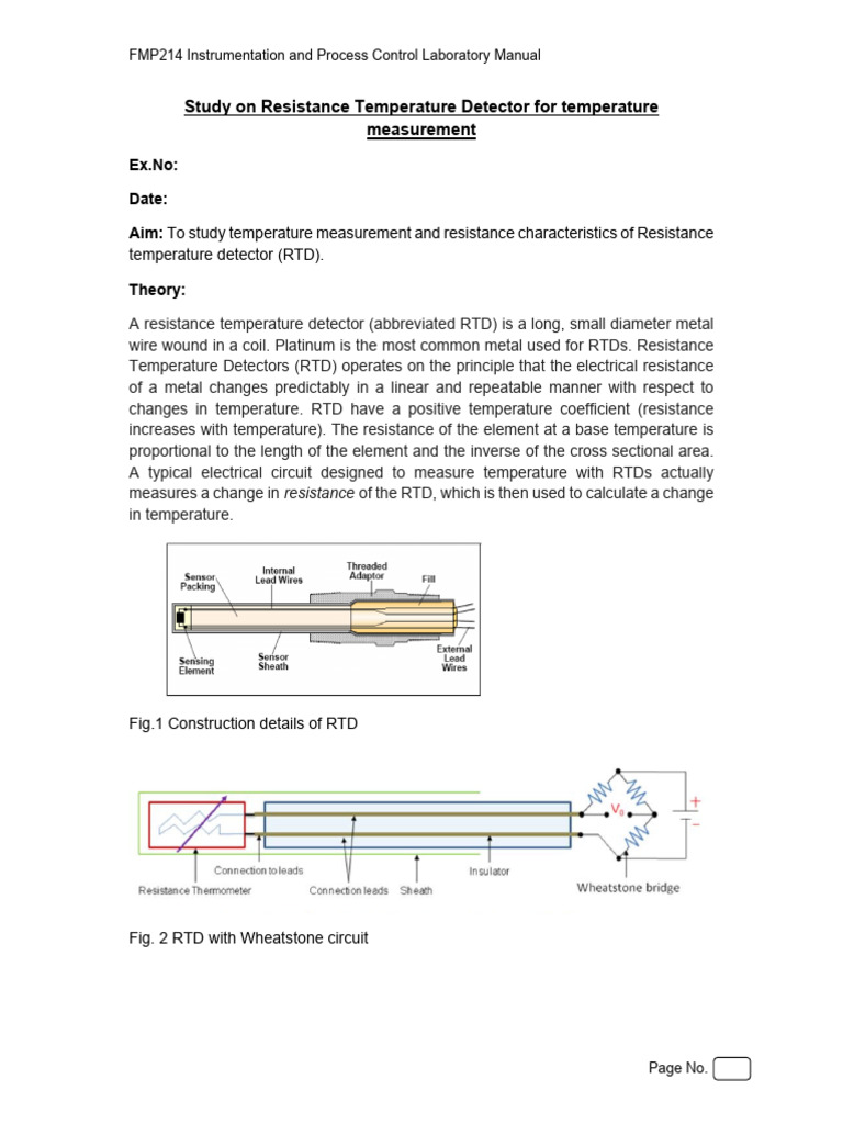 RTD Edited | PDF | Electrical Resistance And Conductance | Electrical ...