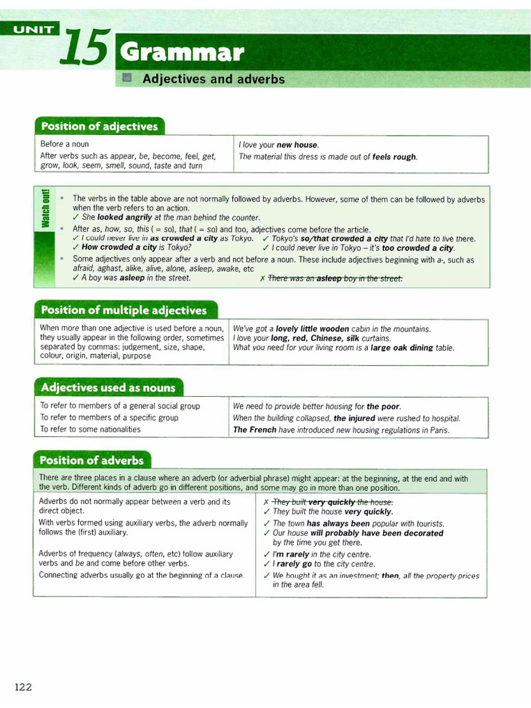 Unit 15 - Adjectives and Adverbs | PDF