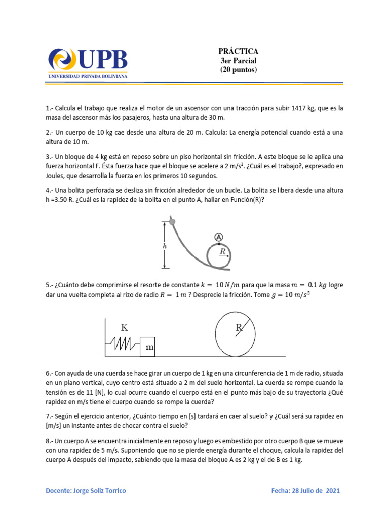 Practica 3erp | PDF | Fricción | Masa