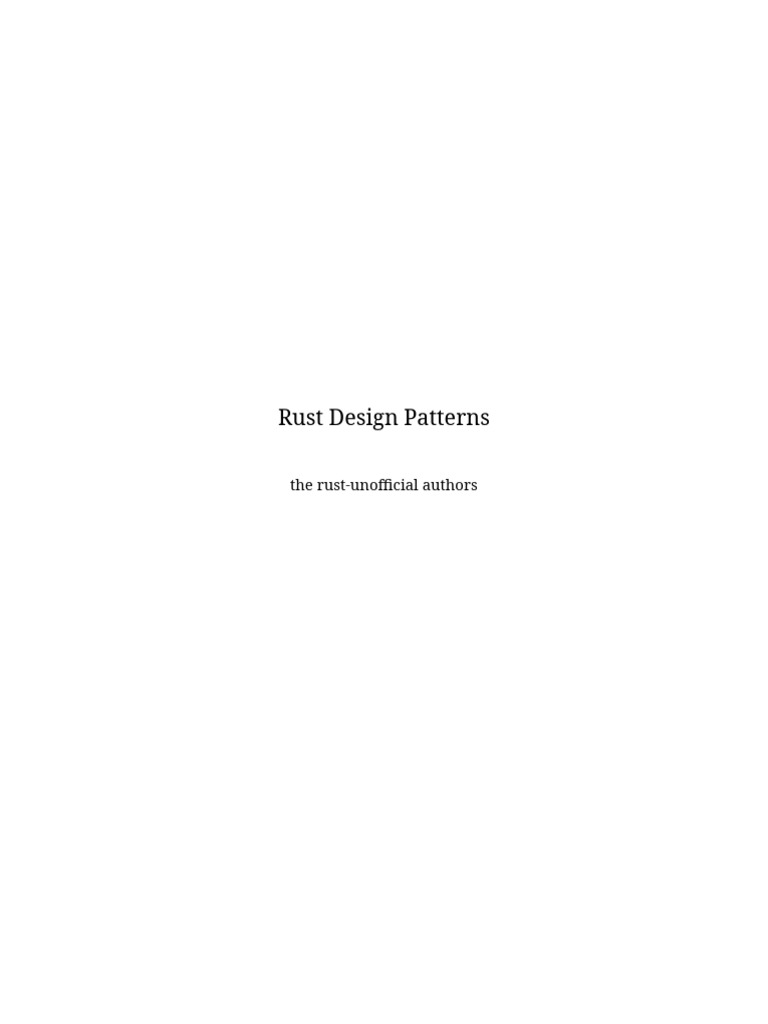 Rust Design Patterns Pdf Pointer Computer Programming String Computer Science