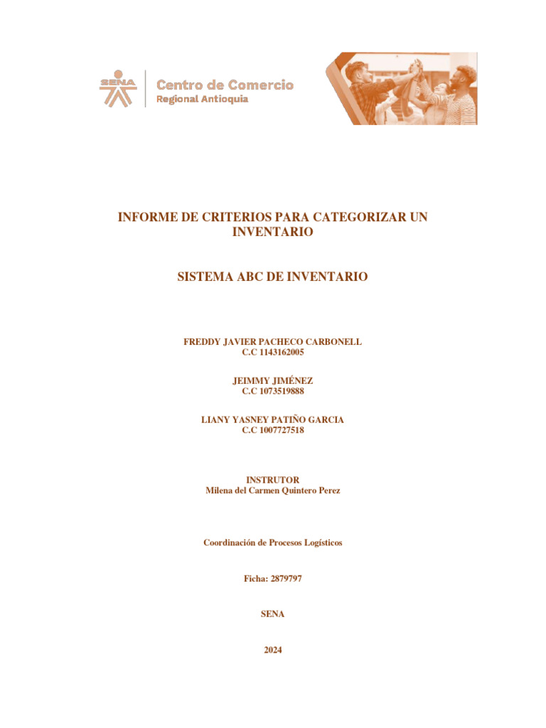Informe de Criterios para Categorizar Un Inventario | PDF | Cliente ...