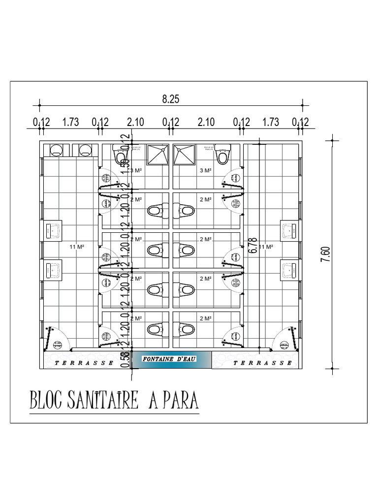 Plan de Bloc Sanitaire 2 M² | PDF