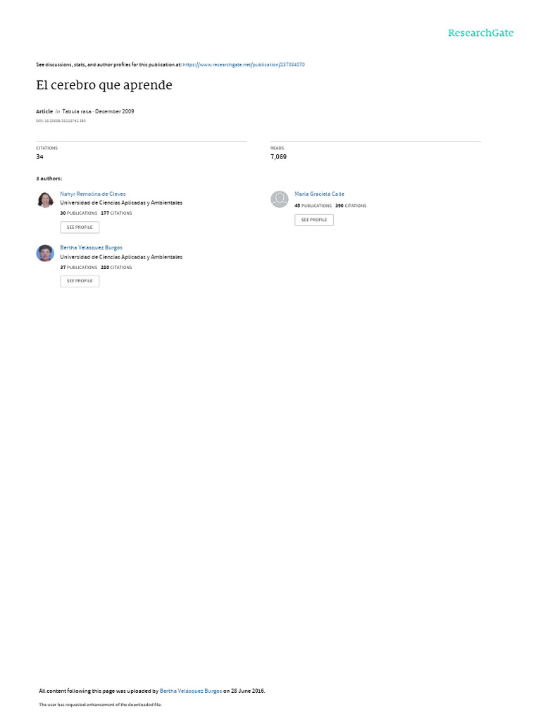 El Cerebro Que Aprende | PDF | Sinapsis | Las emociones