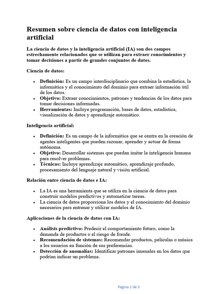 Ciencia de Datos Con Inteligencia Artificial | PDF | Inteligencia artificial | Inteligencia (IA ...