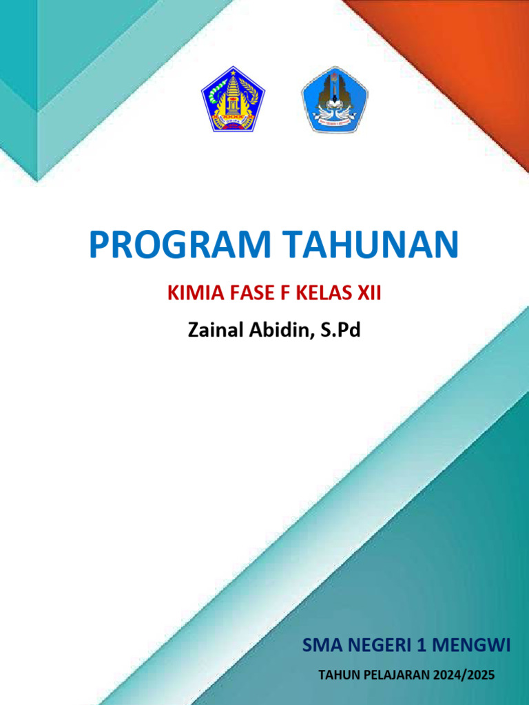 Cover Program Tahunan Kimia XII | PDF