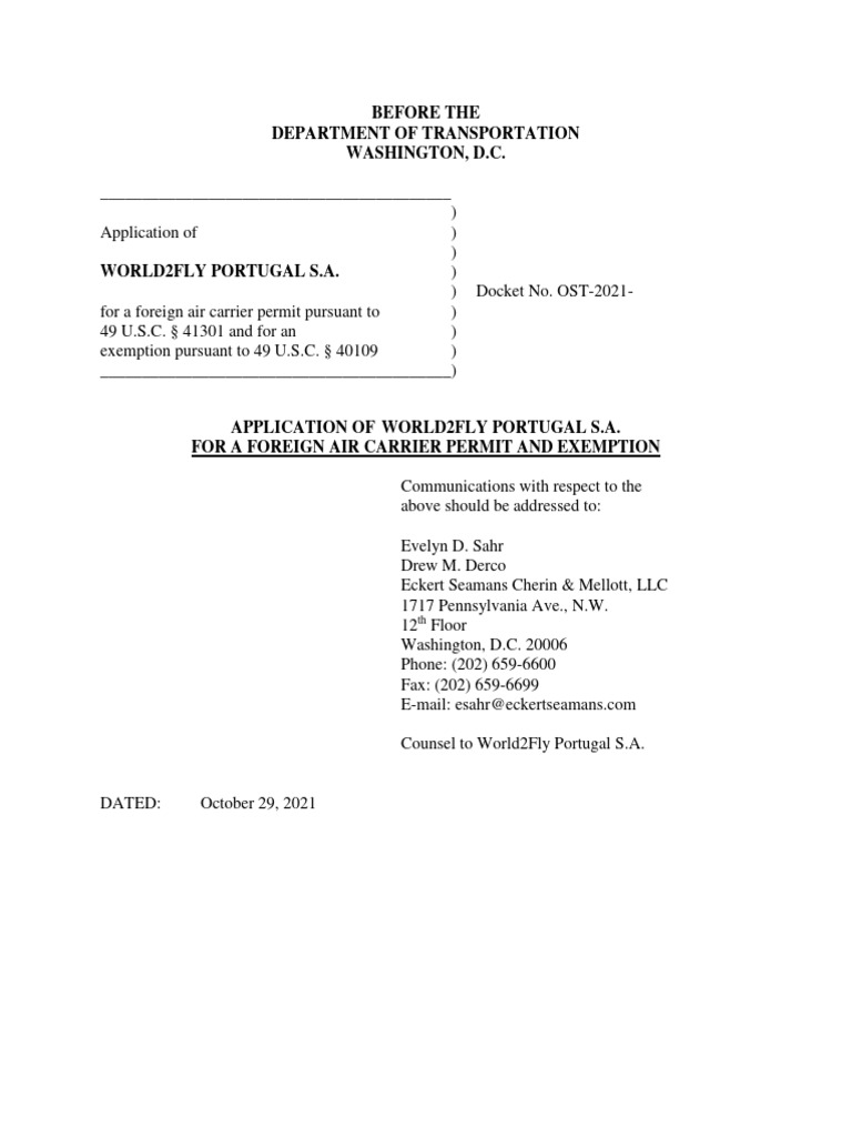 DOT OST 2021 0145 0001 - Attachment - 1 | PDF | Liability Insurance | Insurance