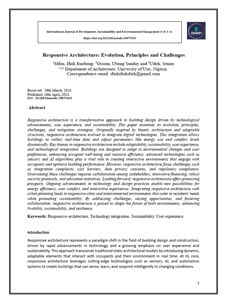 Responsive Architecture Insights | PDF | Building Automation ...