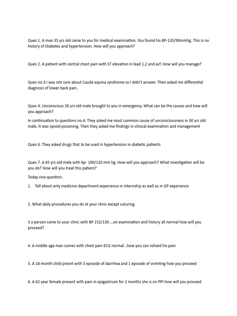 Miscellaneous Questions | PDF | Myocardial Infarction | Pain