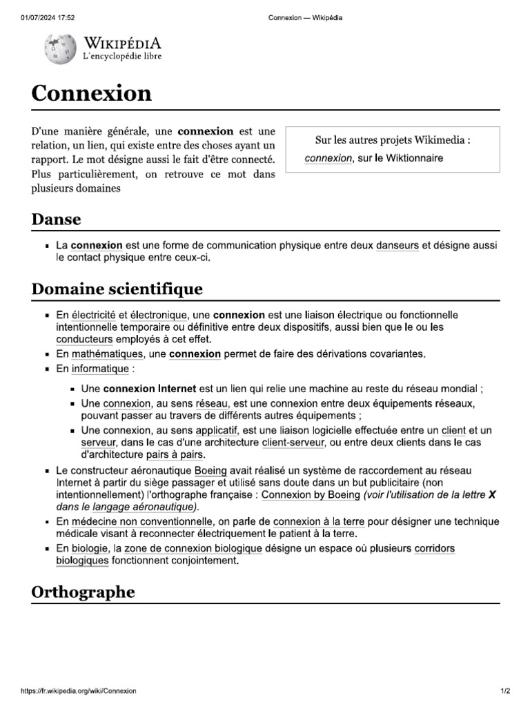 Connexion | PDF