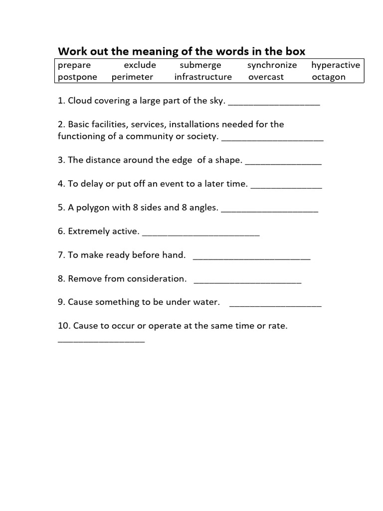 Work Out The Meaning of The Words in The Box | PDF | Technology ...