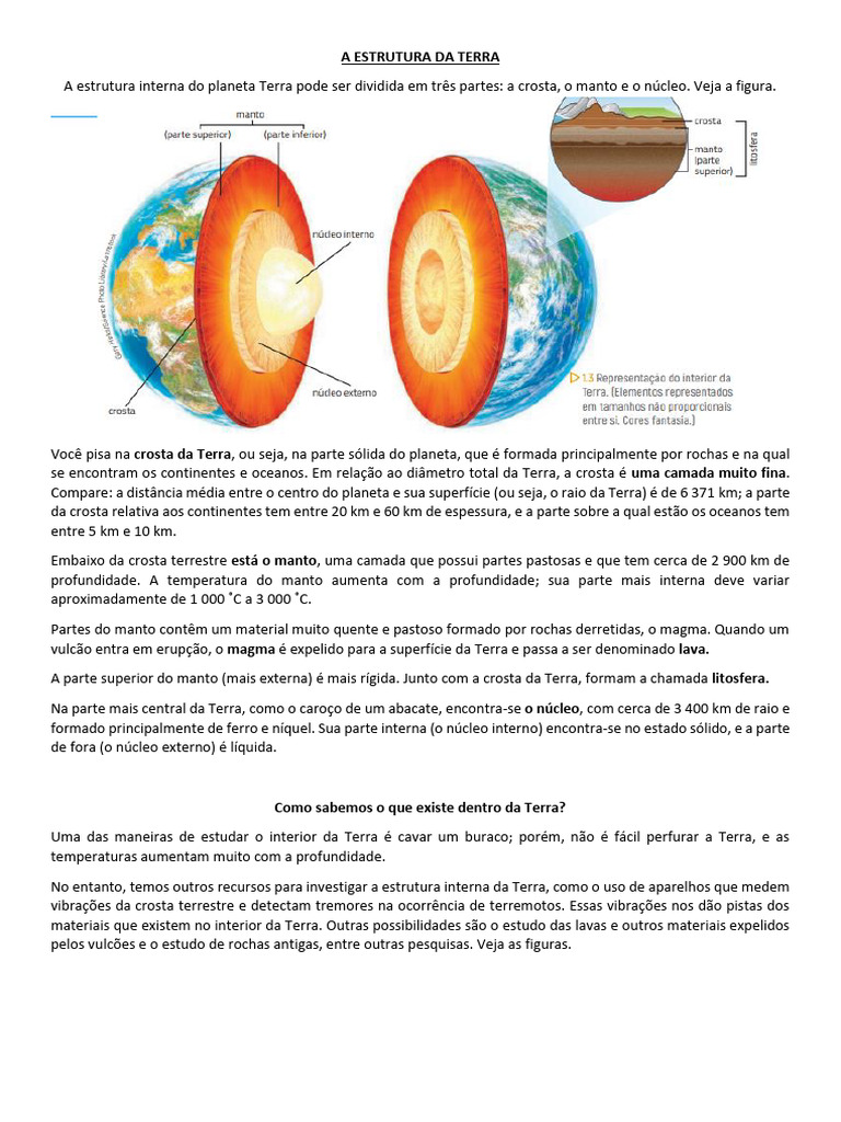 A Estrutura Da Terra - 6° Ano | PDF | Terra | Aquecimento global e ...