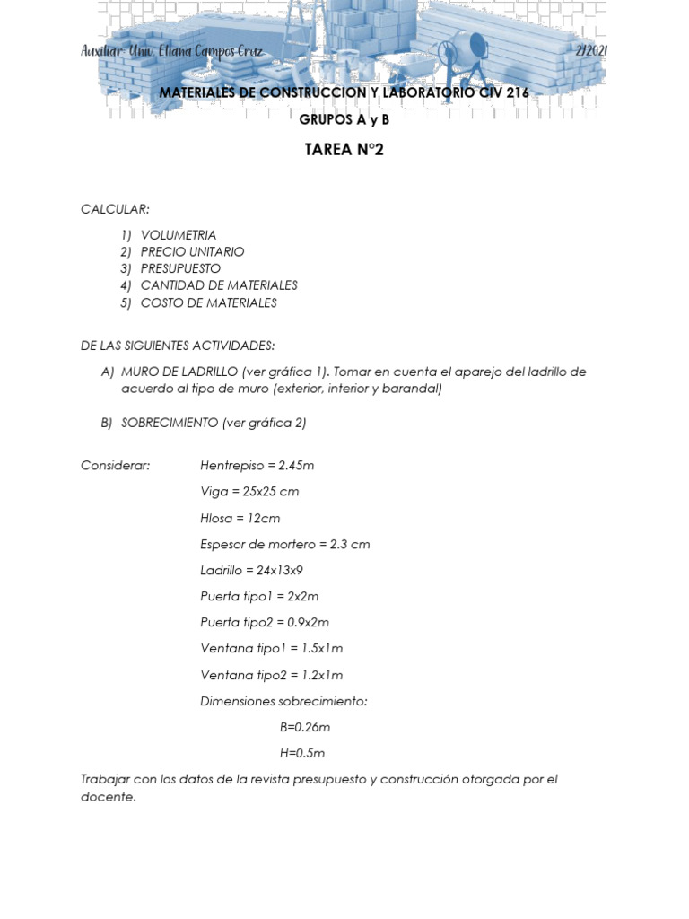 TAREA2 | PDF | Ladrillo | Materiales