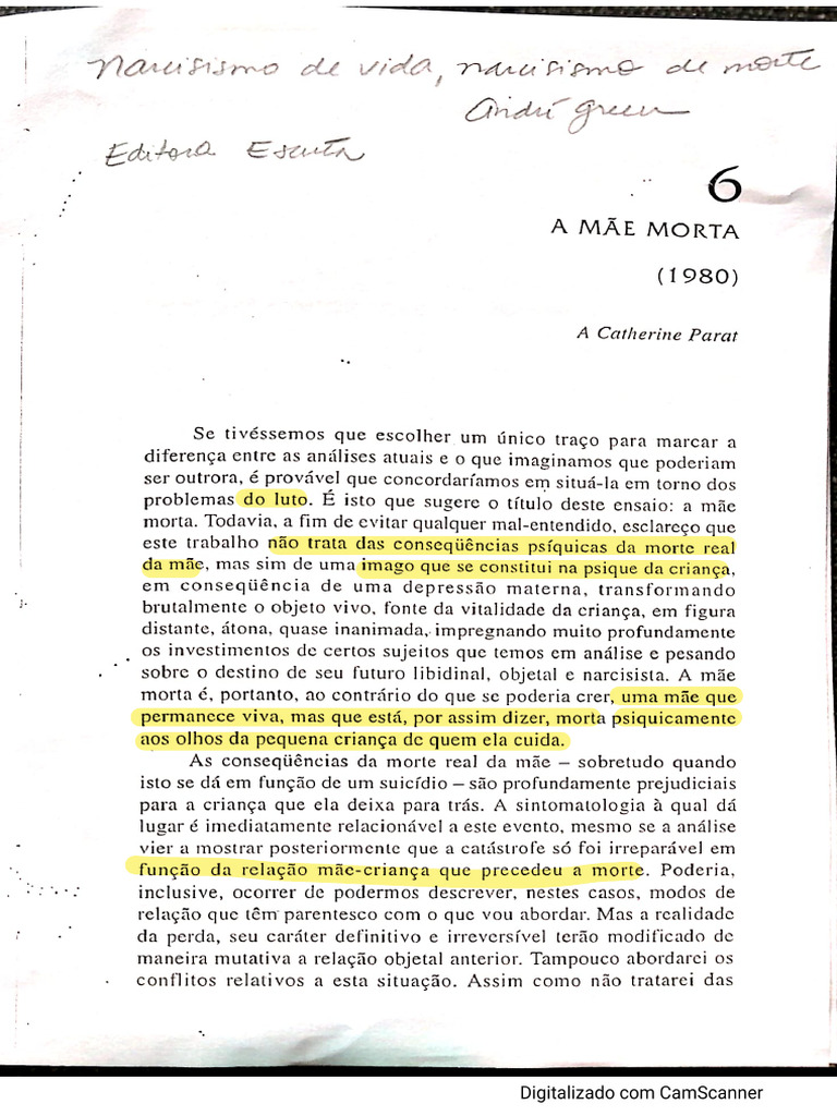André Green - A Mãe Morta | PDF