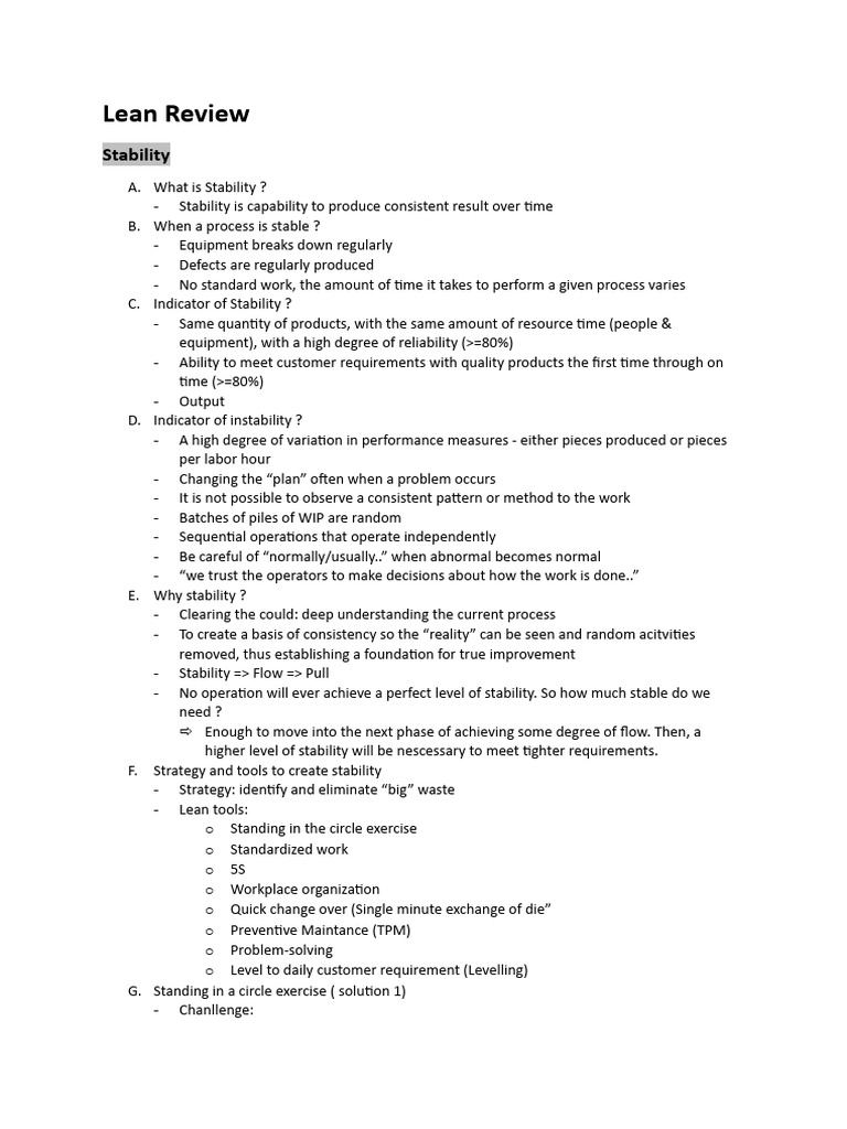 Lean Review | PDF | Lean Manufacturing | Business Process
