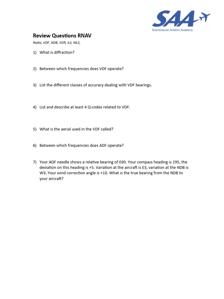 107 RNAV Review VDF NDB VOR ILS MLS ATPL | PDF | History