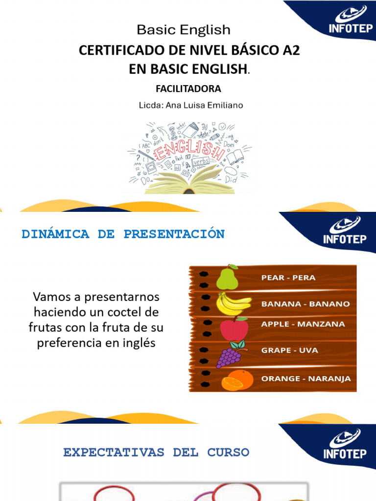ANA-MODIFICADO. Presentación Final Basic English A-L-E | PDF | Idioma en Inglés | Aprendizaje