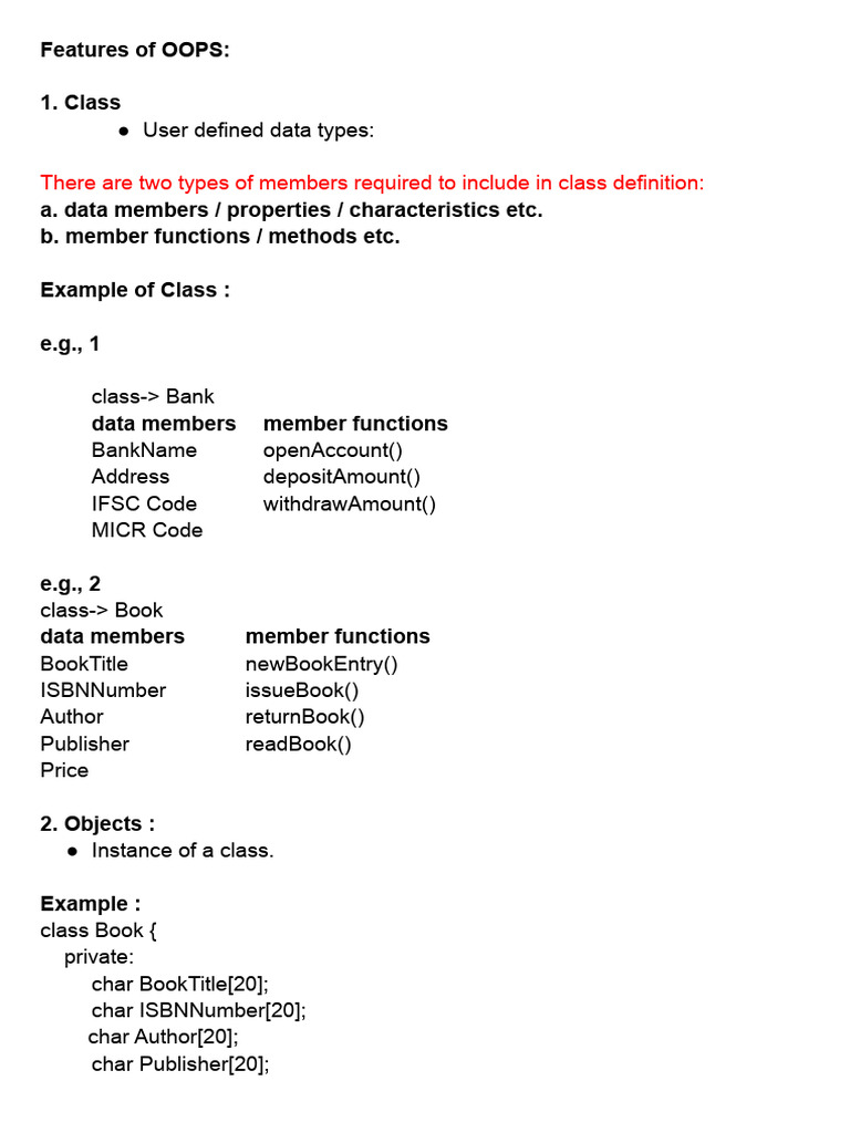 Oops Overview In C Pdf Method Computer Programming Class Computer Programming
