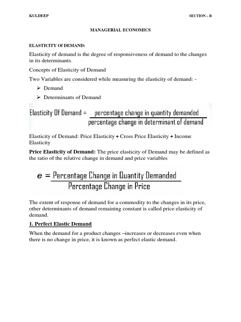 Full Notes Me | PDF | Elasticity (Economics) | Demand