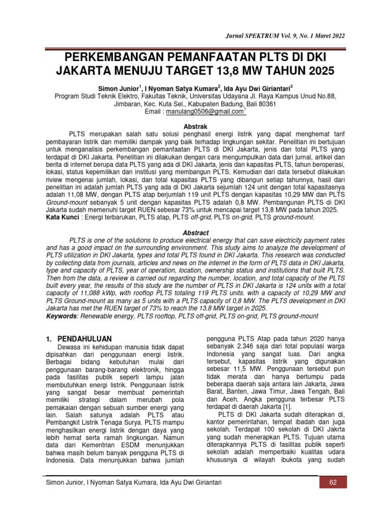 Pemanfaatan PLTS DKI Jakarta 2025 | PDF | Teknologi & Rekayasa