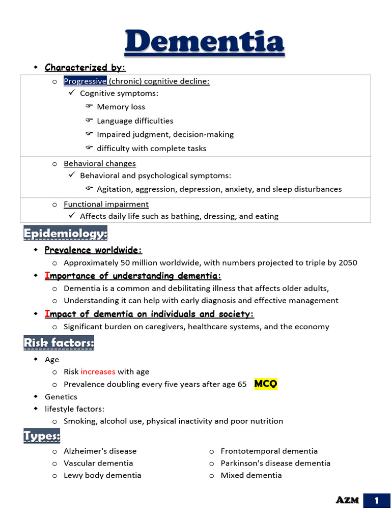 Dementia | PDF | Dementia | Alzheimer's Disease
