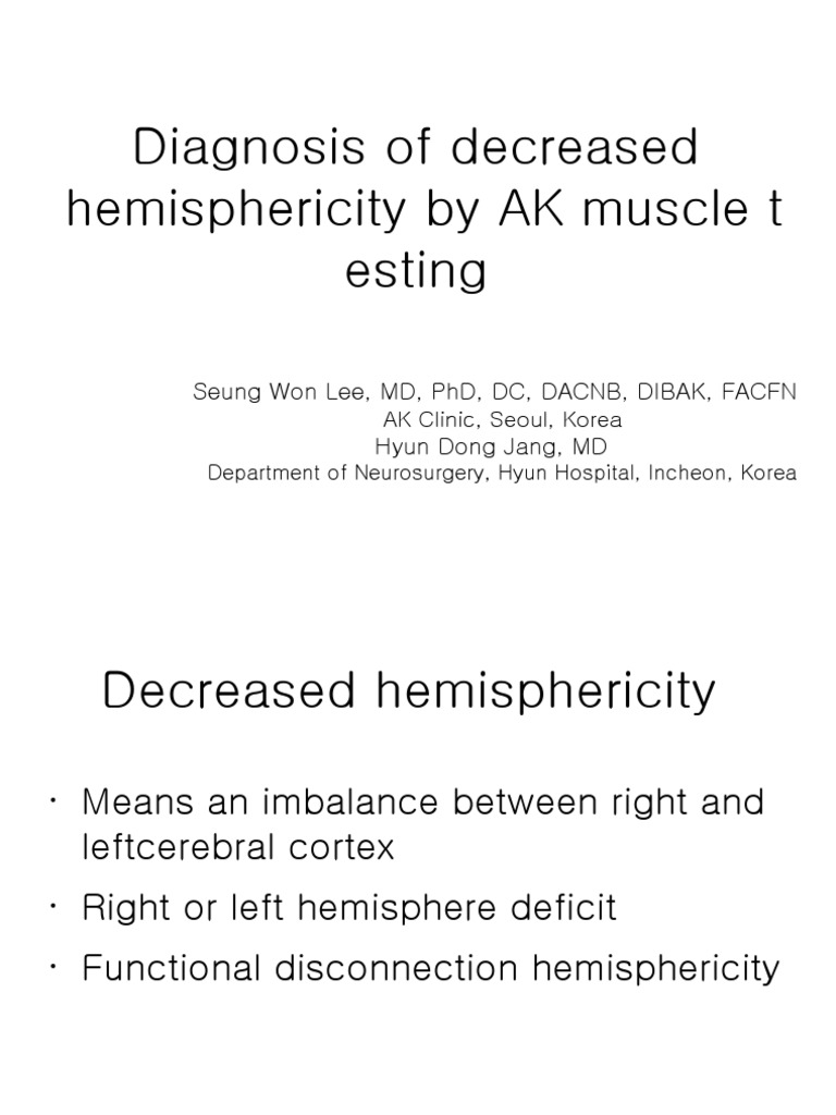 Diagnosis of Decreased Hemisphericity by AK Muscle Testing-ICAK | PDF ...
