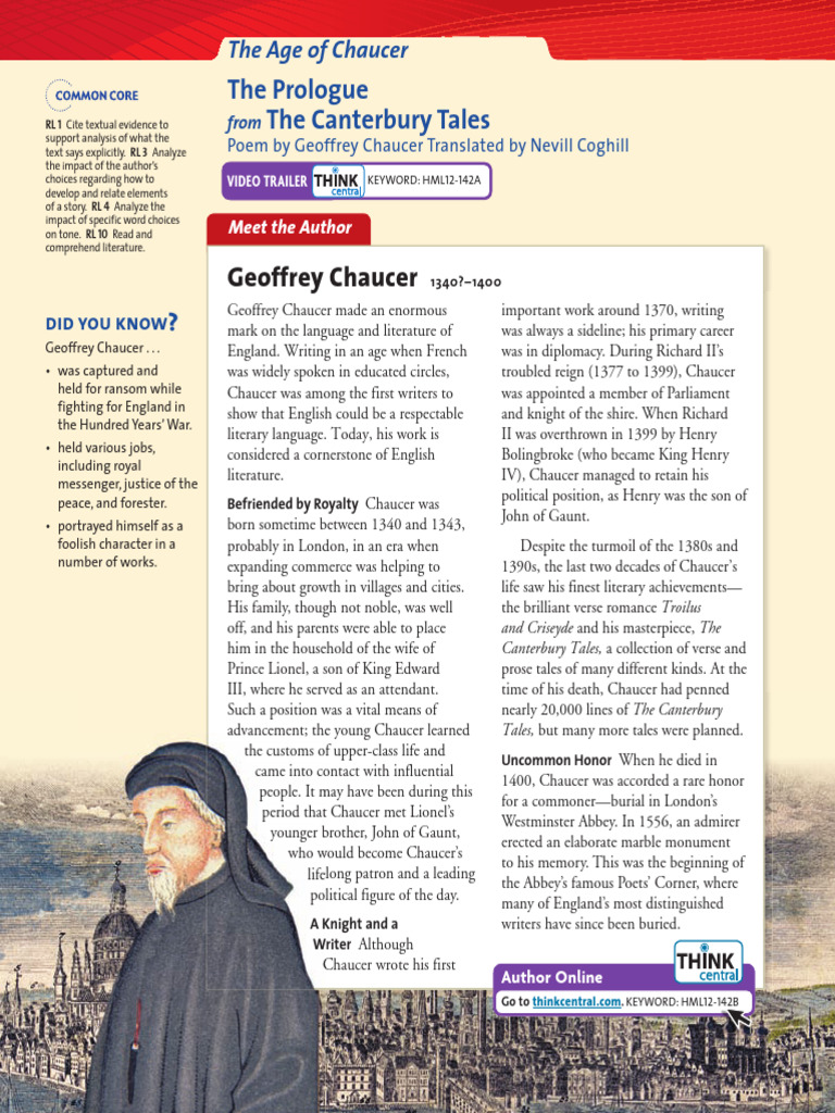 The Canterbury Tales Prologue by Geoffrey Chaucer | PDF | Geoffrey Chaucer | The Canterbury Tales