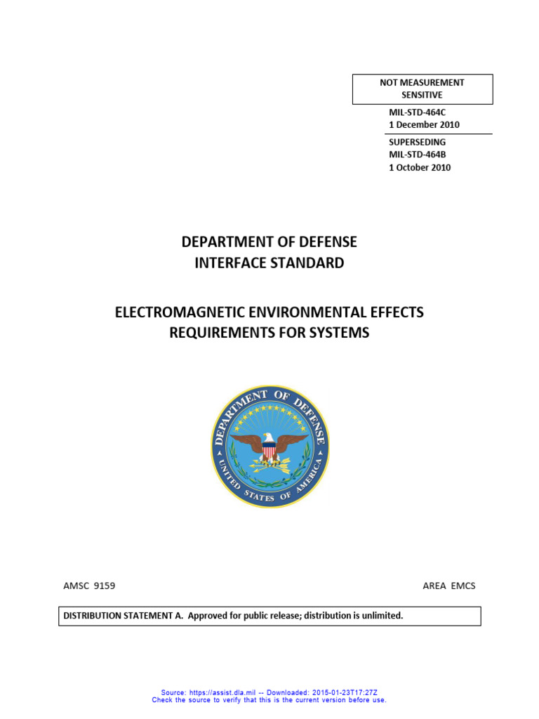 MIL-STD-464C: EMC Requirements Guide | PDF | Electromagnetic ...