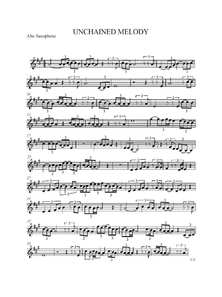 UNCHAINED MELODY Alto Saxophone | PDF