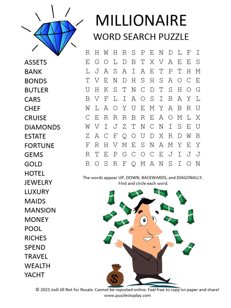 Millionaire Word Search Puzzle File | PDF