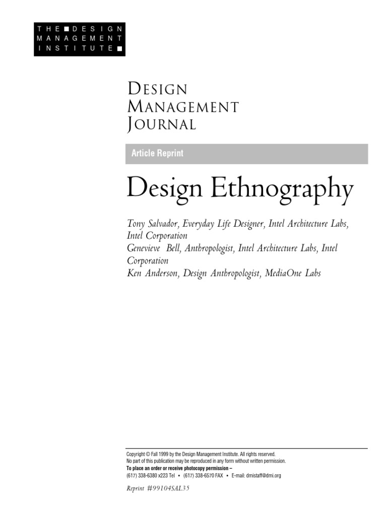 1995 Design Ethnography | PDF | Ethnography | Anthropology