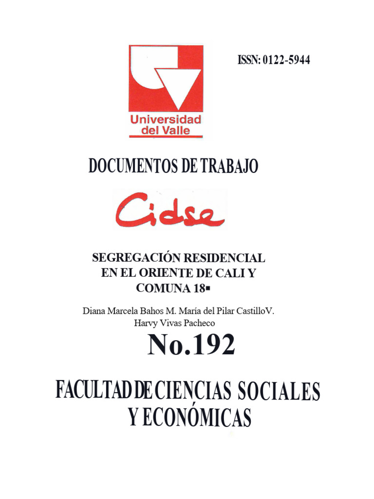 Documento de Trabajo No.192 | PDF | Colombia | Población