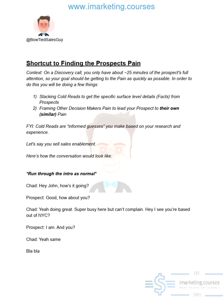 03-Shortcut To Finding The Prospects Pain | PDF