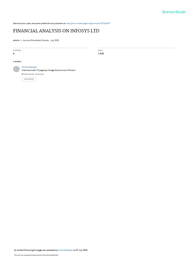 Financial Analysis On Info Sys LTD | PDF | Net Income | Equity (Finance)