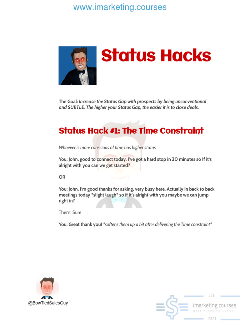06-9 Status Hacks | PDF | Business | Self-Improvement