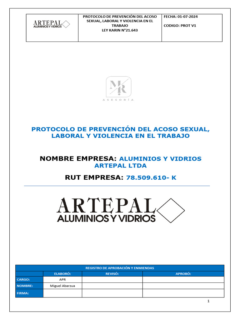 Protocolo Ley Karin | PDF | Acoso sexual | Derecho laboral