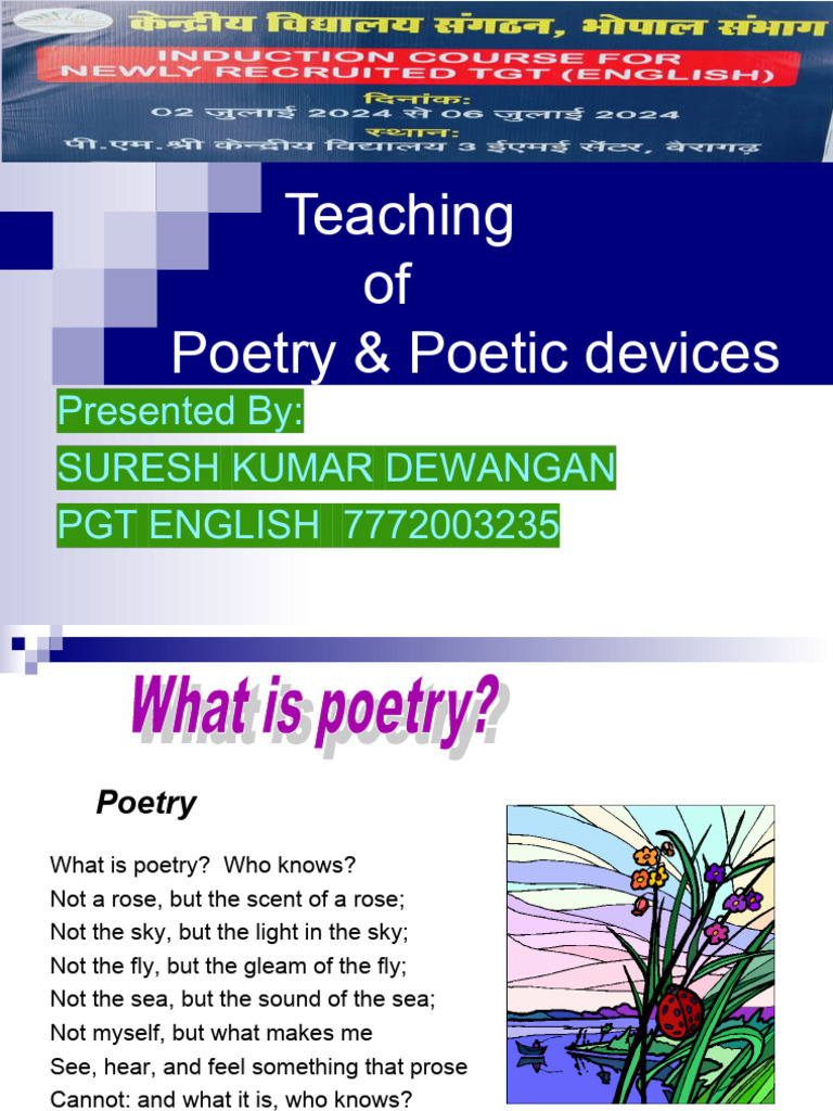 Teaching of Poetry and Poetic Devices | PDF | Poetry | Rhyme